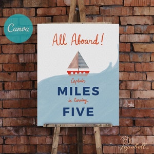 Editable Nautical Welcome Sign Printable, Nautical Birthday Sign ...