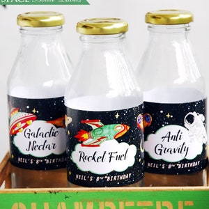 Outer Space Bottle Labels Printable Personalized UFO | Etsy