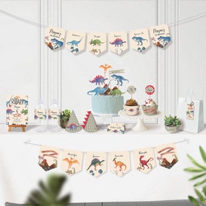 Dinosaurs Party Kit Printable Set Editable Texts DIY Kids - Etsy