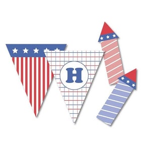 Happy 4th of July Pennant Banner Printable | Minimalist Chic DIY Party ...