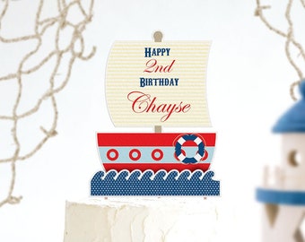 Nautical Cake Topper Printable DIY Nautical Birthday Party - Etsy