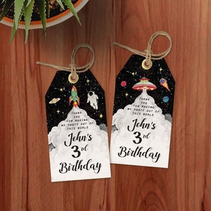 Outer Space Favor Tags Printable | DIY Personalized Astronaut Party ...