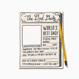 The Dad Daily Printable | Newspaper Style Father's Day Card Art Print ...