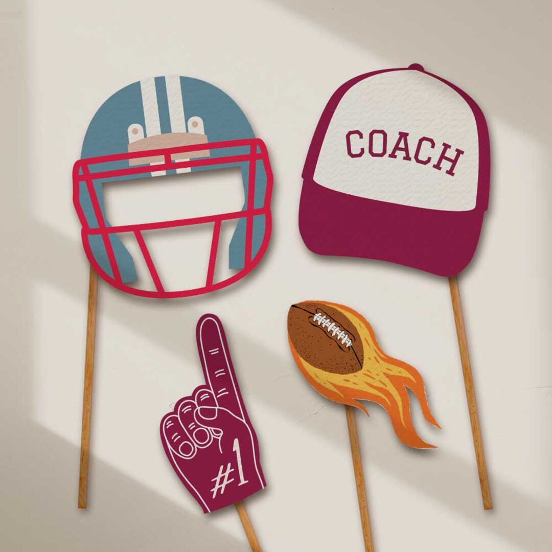 Football Props Digital Printable | DIY Football Photobooth Props | Game ...