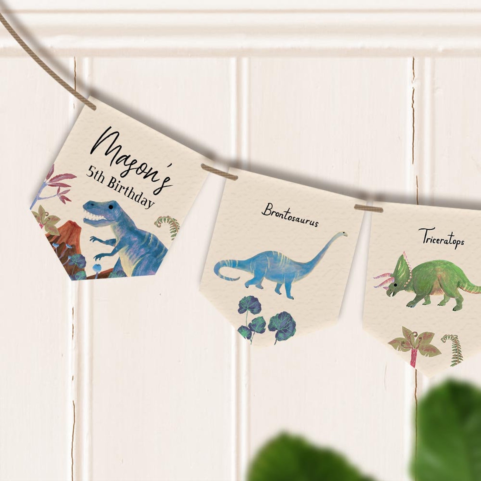 Dinosaurs Banner Printable DIY Prehistoric Party Bunting - Etsy
