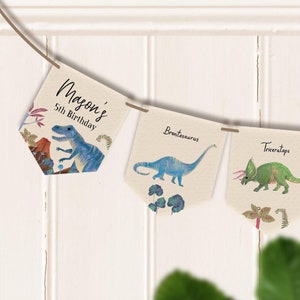 Dinosaurs Banner Printable | DIY Prehistoric Party Bunting | Mesozoic ...