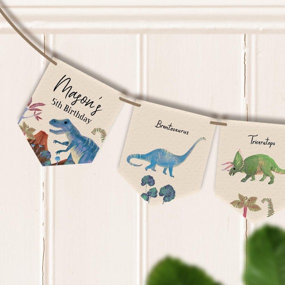Dinosaurs Banner Printable DIY Prehistoric Party Bunting | Etsy
