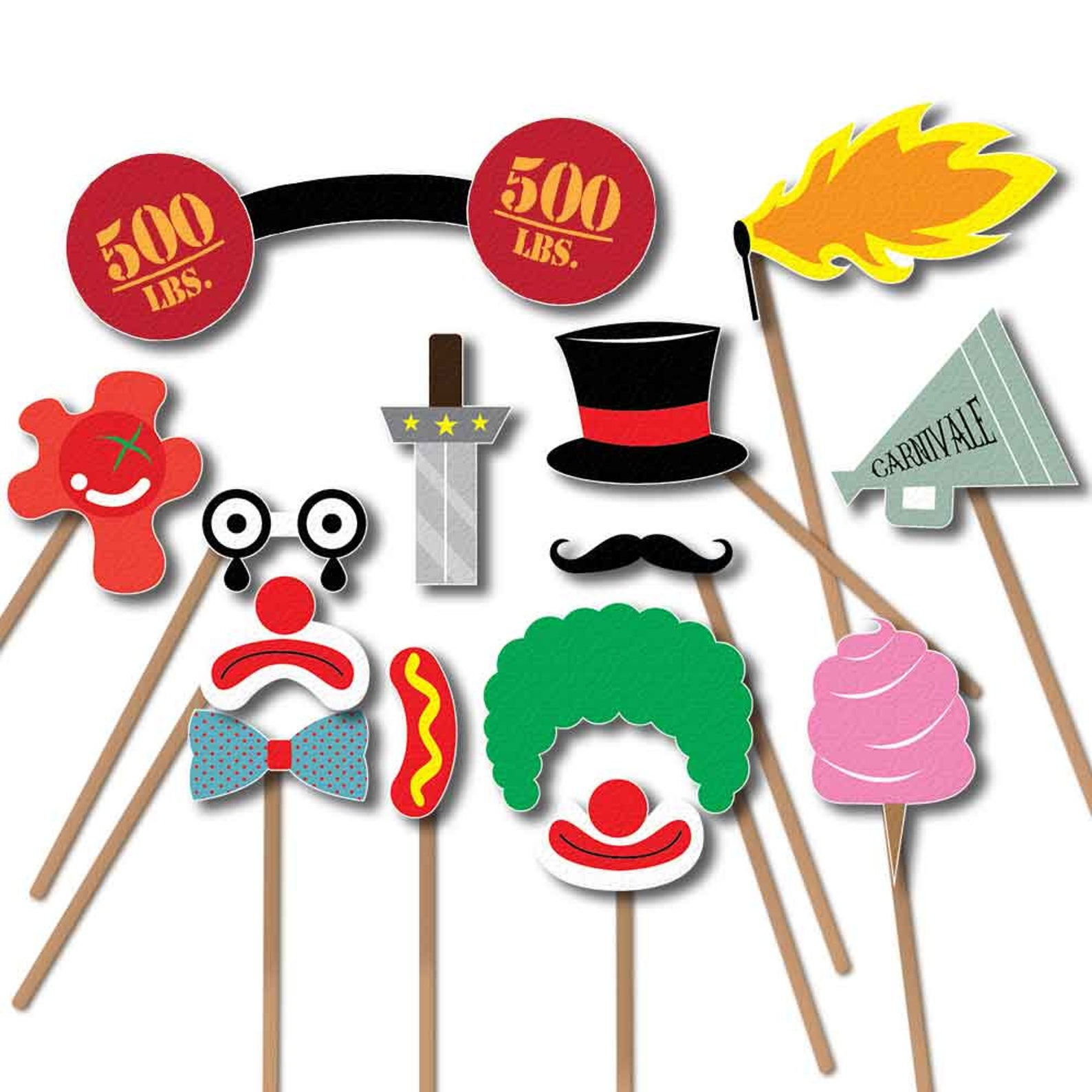Circus Photo Props Printable DIY 14 Circus Props Carnival - Etsy