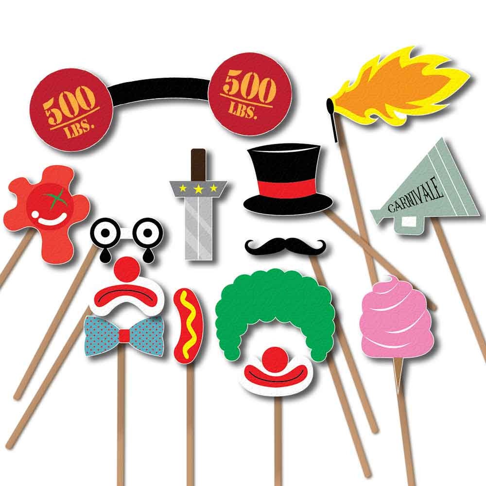 Circus Photo Booth Props Printable