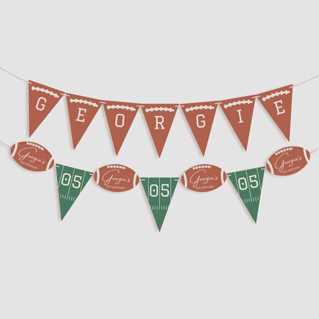 Editable Football Pennant Banner Printable | DIY Game Time Bunting ...