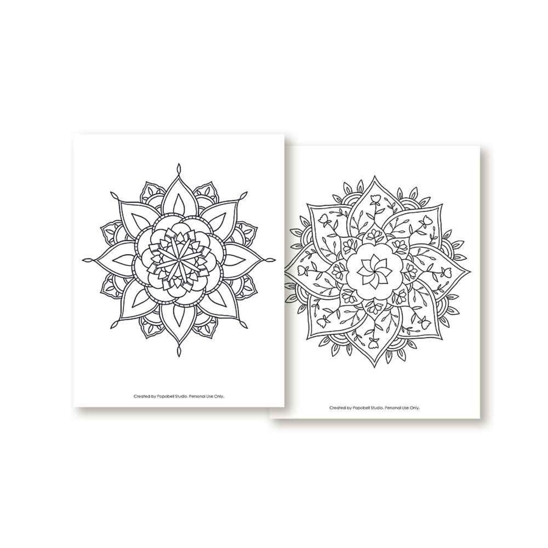 Mandala Coloring Activity Printable | Rangoli Template | Kids and Adult ...