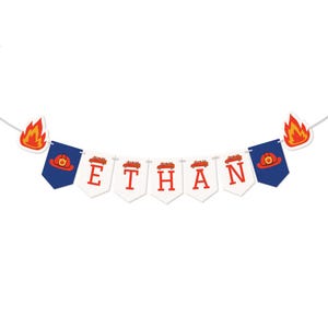 Firetruck Pennant Banner Printable | DIY Fire Fighter Bunting | Fire ...