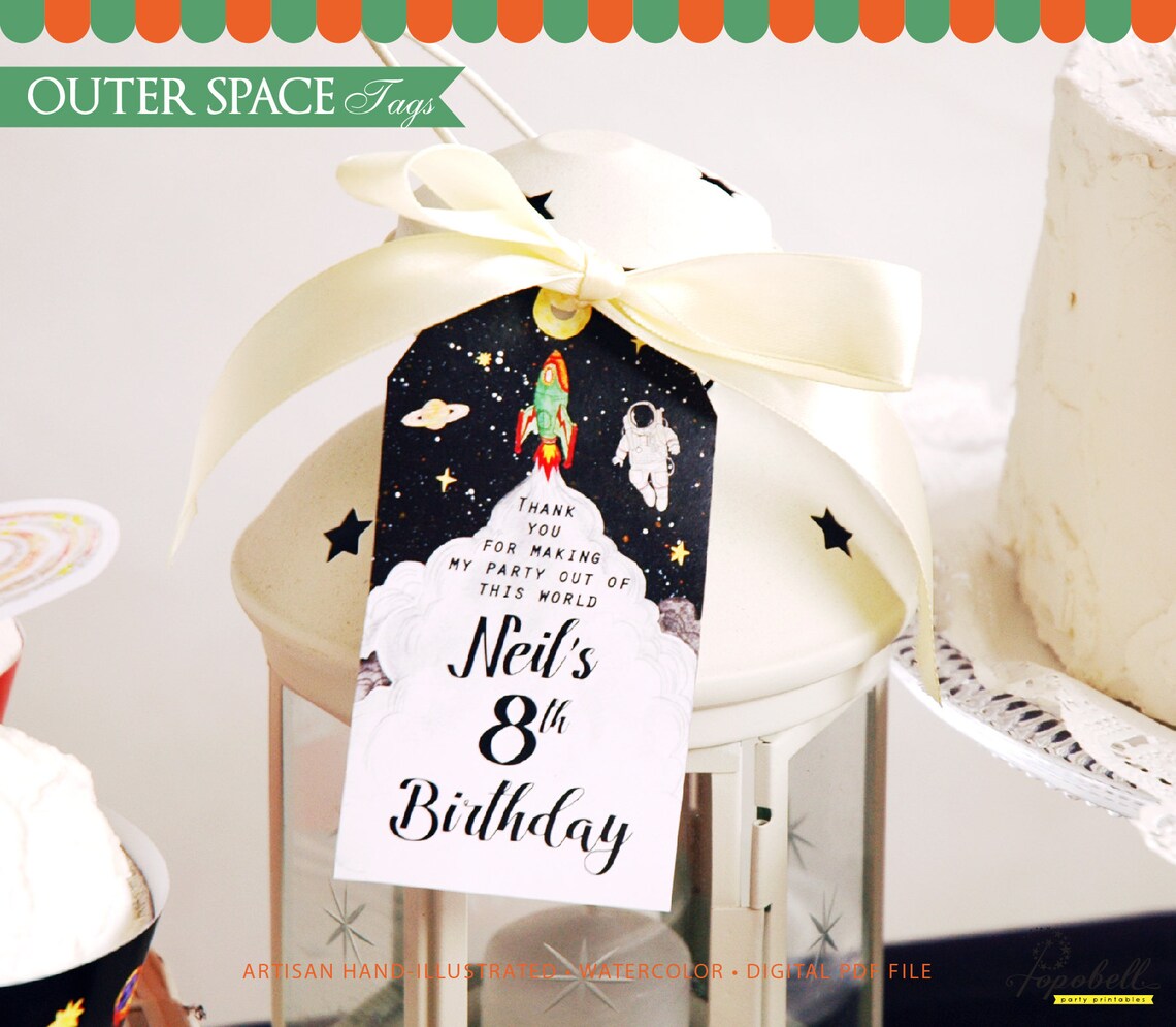 Outer Space Favor Tags Printable | DIY Personalized Astronaut Party ...