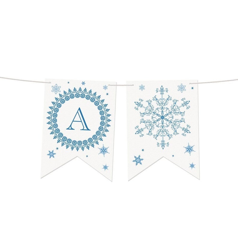 Winter Wonderland Pennant Banners Printable | DIY Snow Queen Party ...