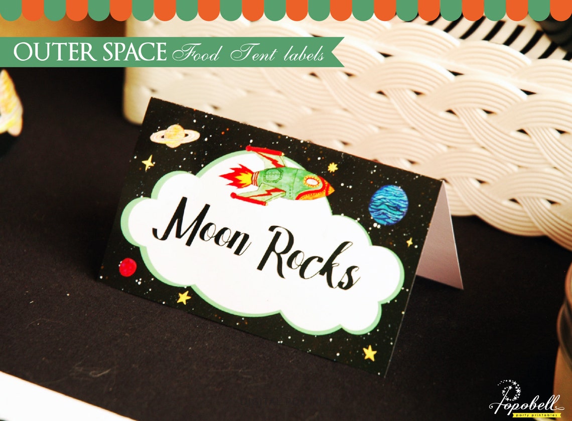 Outer Space Food Tent Labels Printable 2 Styles Galaxy - Etsy