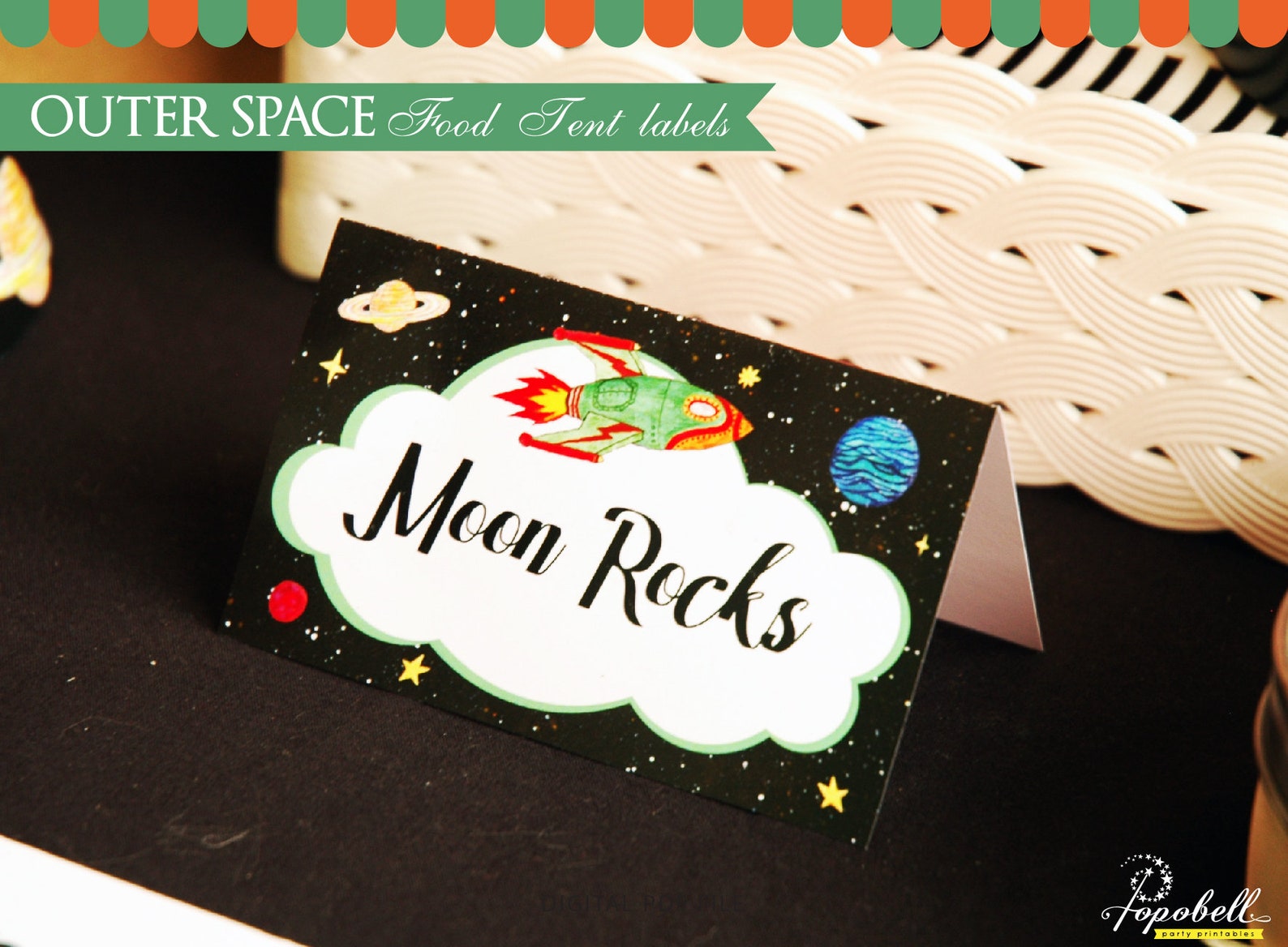 Outer Space Food Tent Labels Printable 2 Styles Galaxy - Etsy