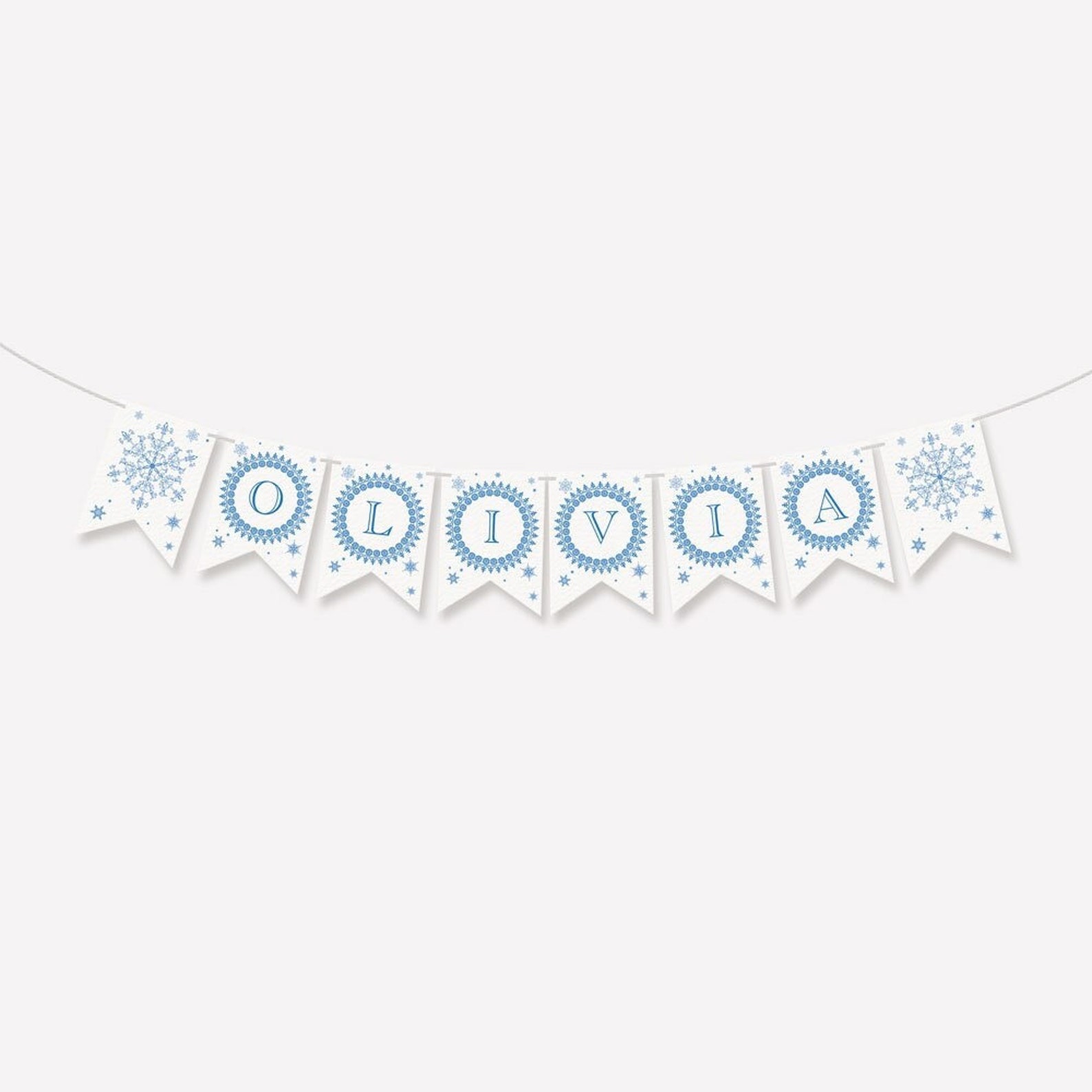 Winter Wonderland Pennant Banners Printable | DIY Snow Queen Party ...