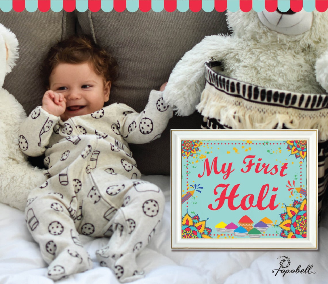 My First Holi Sign Baby First Holi Printable Kids Holi - Etsy
