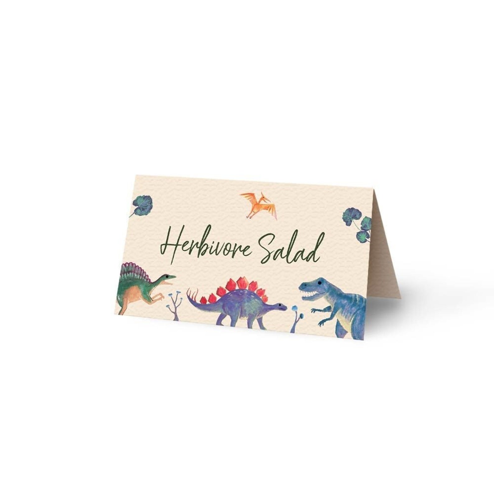 Dinosaur Place Card Printable Dinosaurs Birthday Theme Party - Etsy