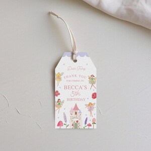 Flower Fairy Favor Tags | Editable Fairy Tags Printable | DIY Fairy ...