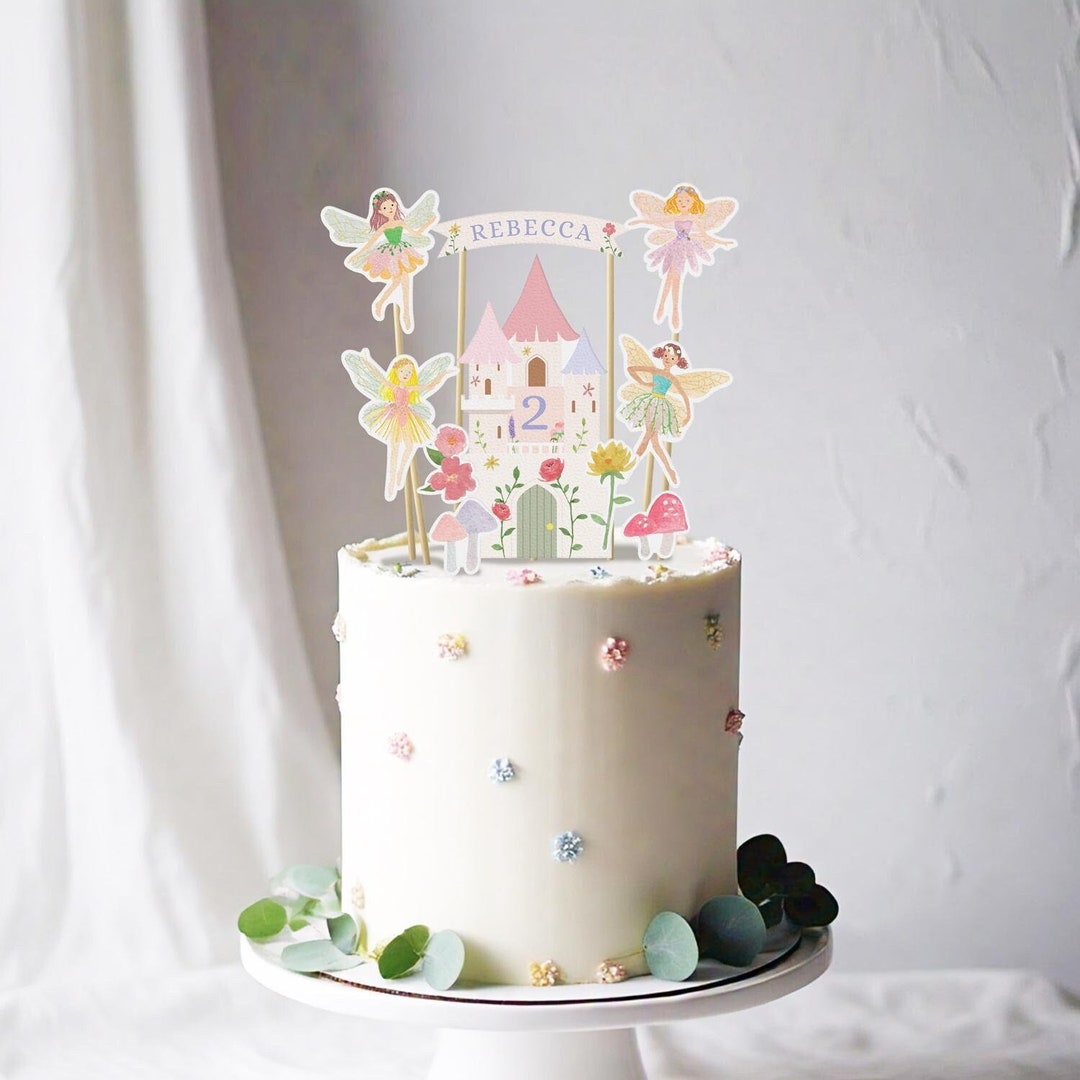 Flower Fairy Cake Topper Printable | DIY Watercolor Fairy Cake Topper ...