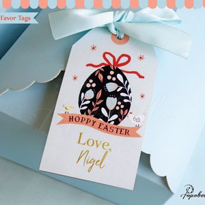 Hoppy Easter Favor Tags Printable | Easter Bunny Gift Tags | DIY Easter ...