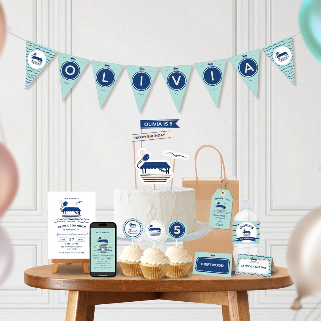 Duffy Boat Party Kit • Editable Boat Birthday Printable Set Custom ...