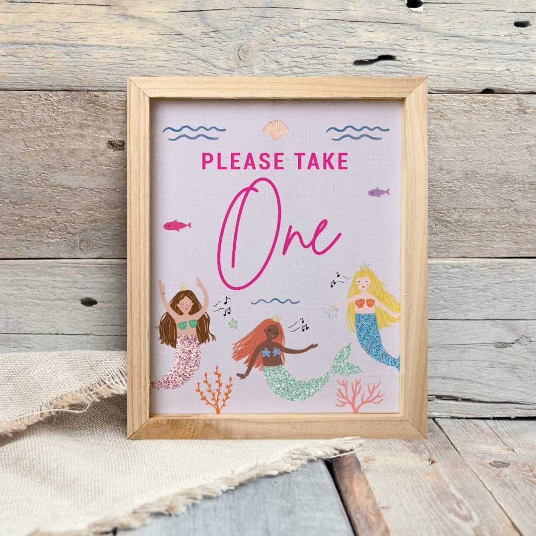 Editable Mermaid Custom Sign 8x10 Printable | DIY Little Mermaid Take ...