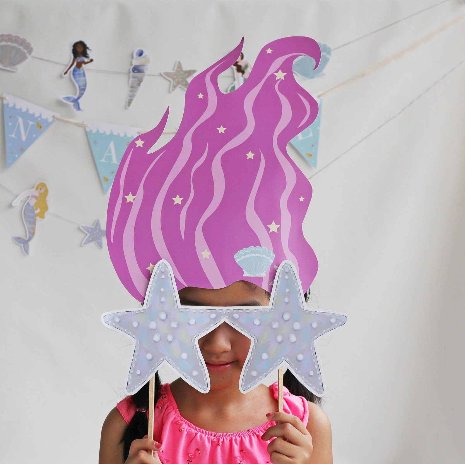 Mermaid Photobooth Props Printable | Girl Mermaid Princess Birthday ...