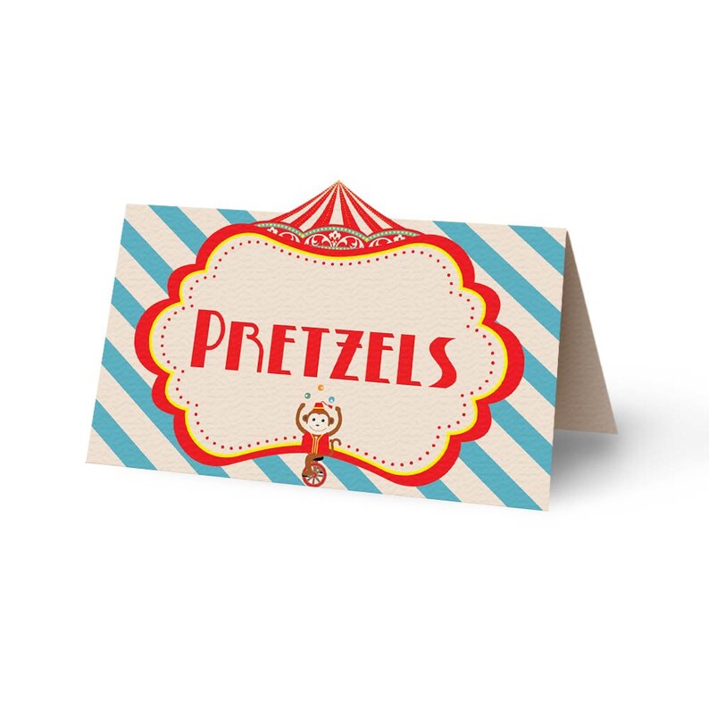 Circus Food Tent Labels Printable DIY Carnival Birthday | Etsy