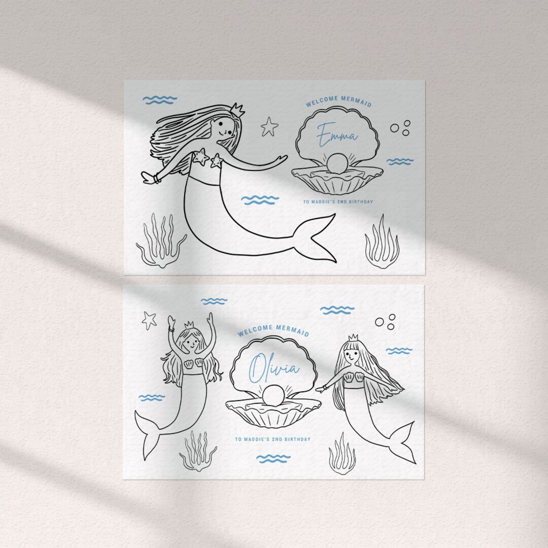 Mermaid Friends Place Mat Printable | DIY Mermaid Party Decor | Mermaid ...