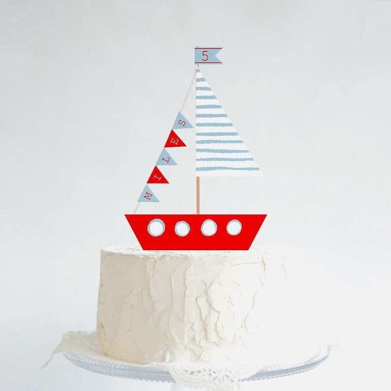 Editable Nautical Cake Topper Printable Boat Cake Decor - Etsy