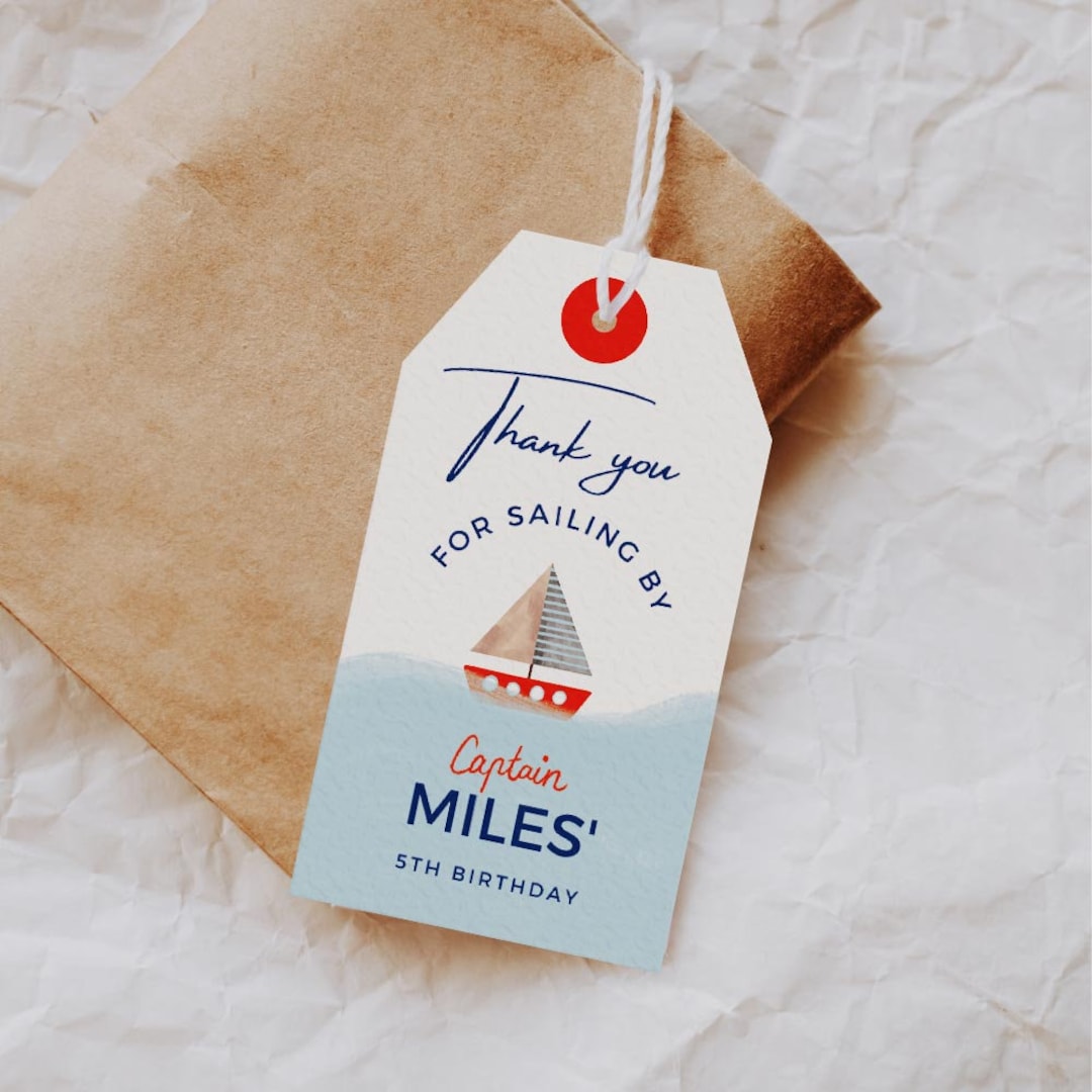Nautical Favor Tags Printable | Editable Thank You Tags Sail Boat ...