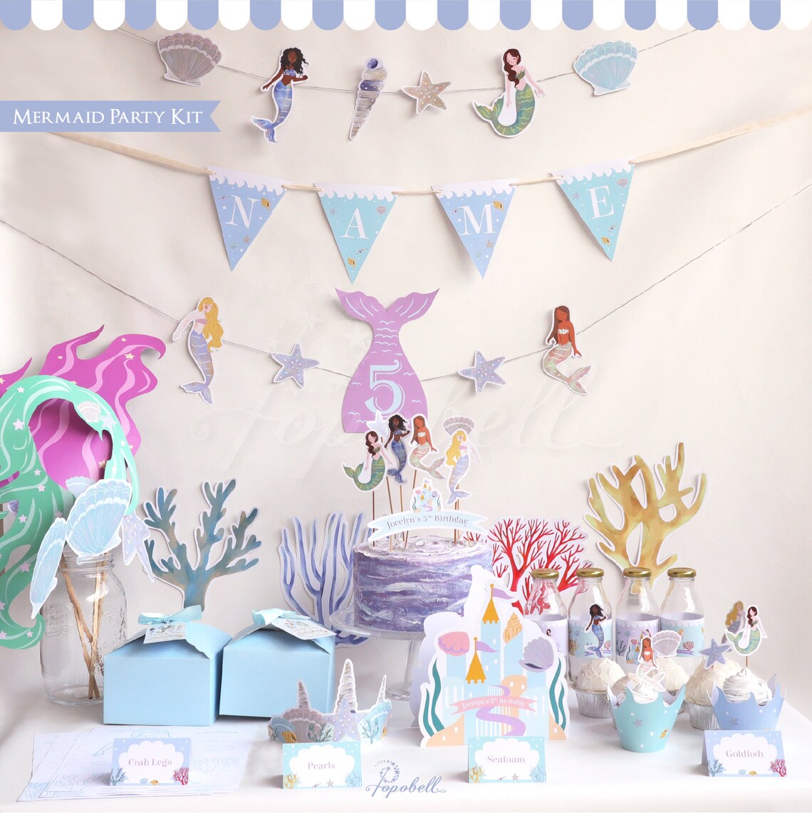 Mermaid Party Kit Printables DIY Mermaid Party Set Under - Etsy