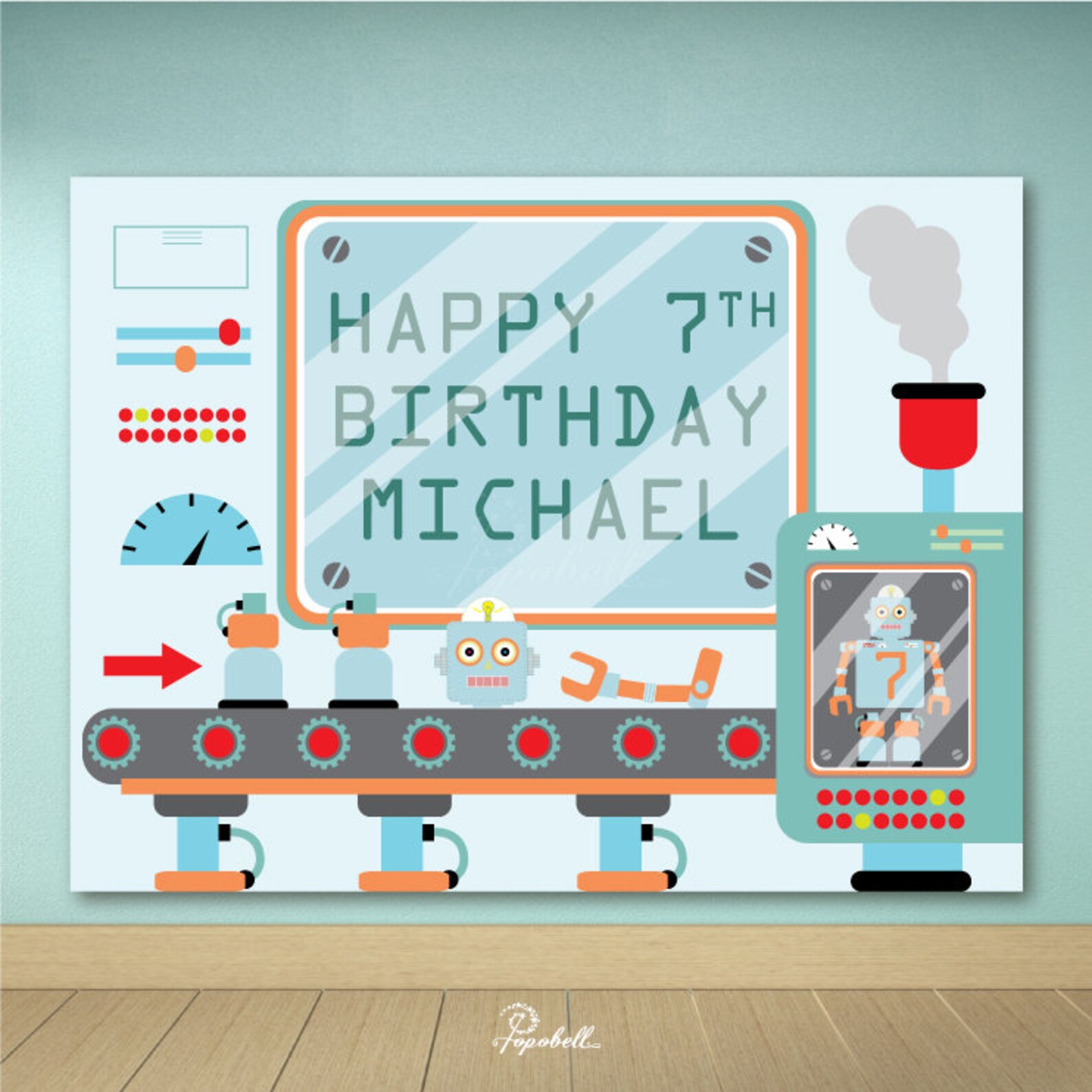 Robot Factory Backdrop 80 X 60 Inches Printable PDF. Robot - Etsy