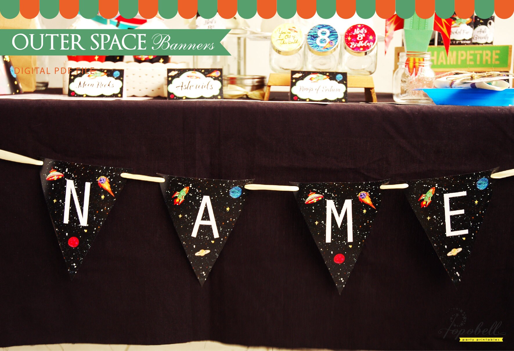 Outer Space Banners Printable. Astronaut birthday. Boy Space | Etsy