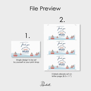 Editable Nautical Gable Box Label Printable, Sail Boat Party Favors ...