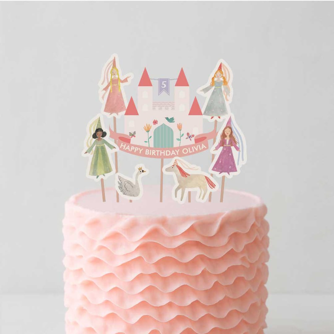 Vintage Princess Double-sided Cake Topper Printable | DIY Princess ...