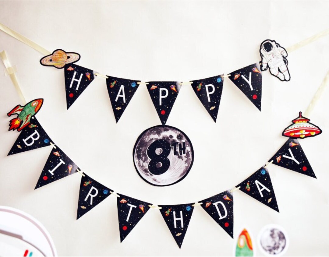 Outer Space Banners Printable | Astronaut Birthday | Boy Galaxy Space ...