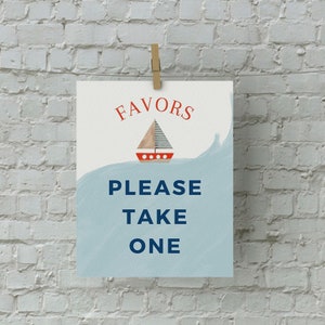 Editable Nautical Custom Sign Printable, Sail Boat Favor Sign, Ship ...
