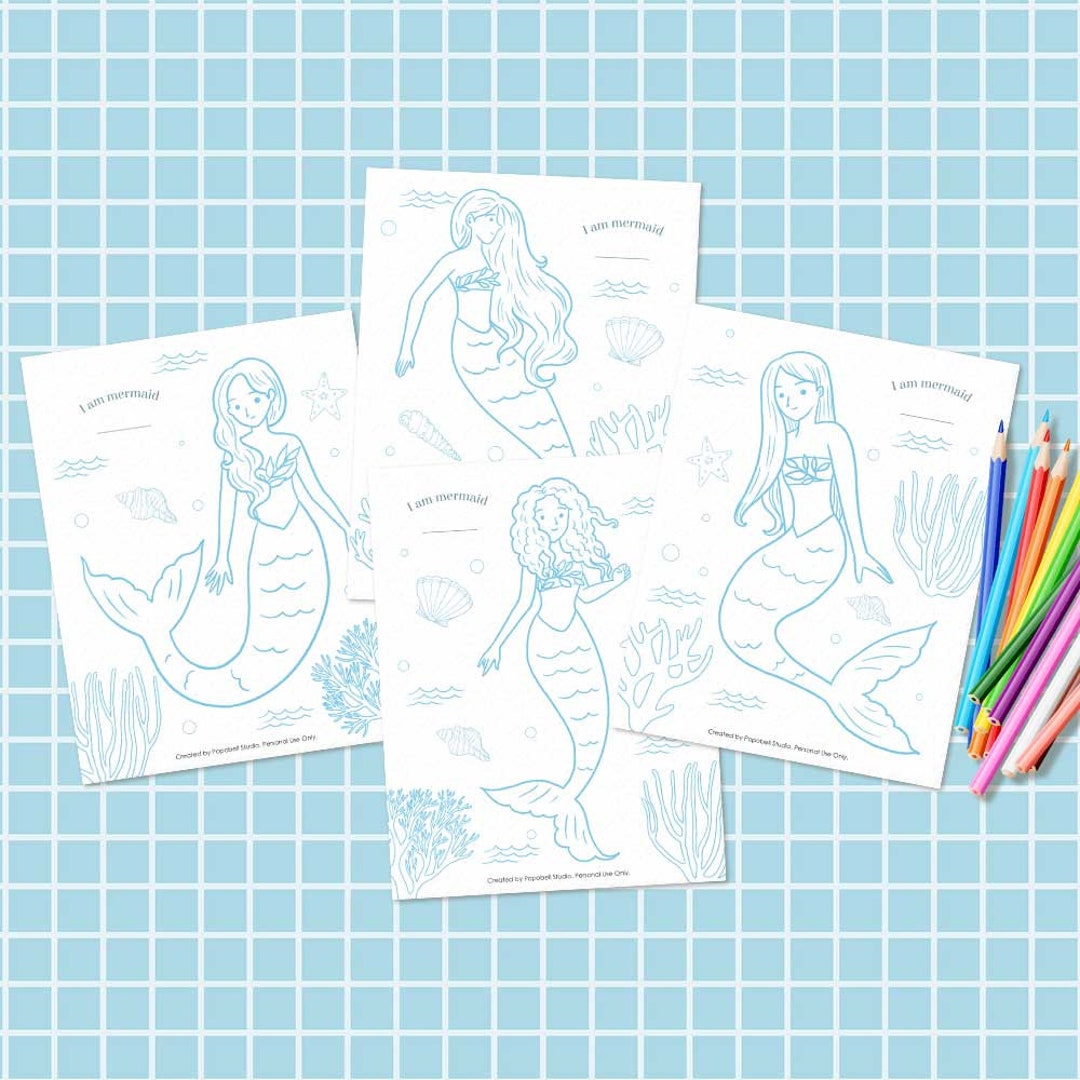 Mermaid Coloring Activity Printable | DIY Mermaid Colouring Pages ...