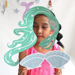 Mermaid Photobooth Props Printable | Girl Mermaid Princess Birthday ...