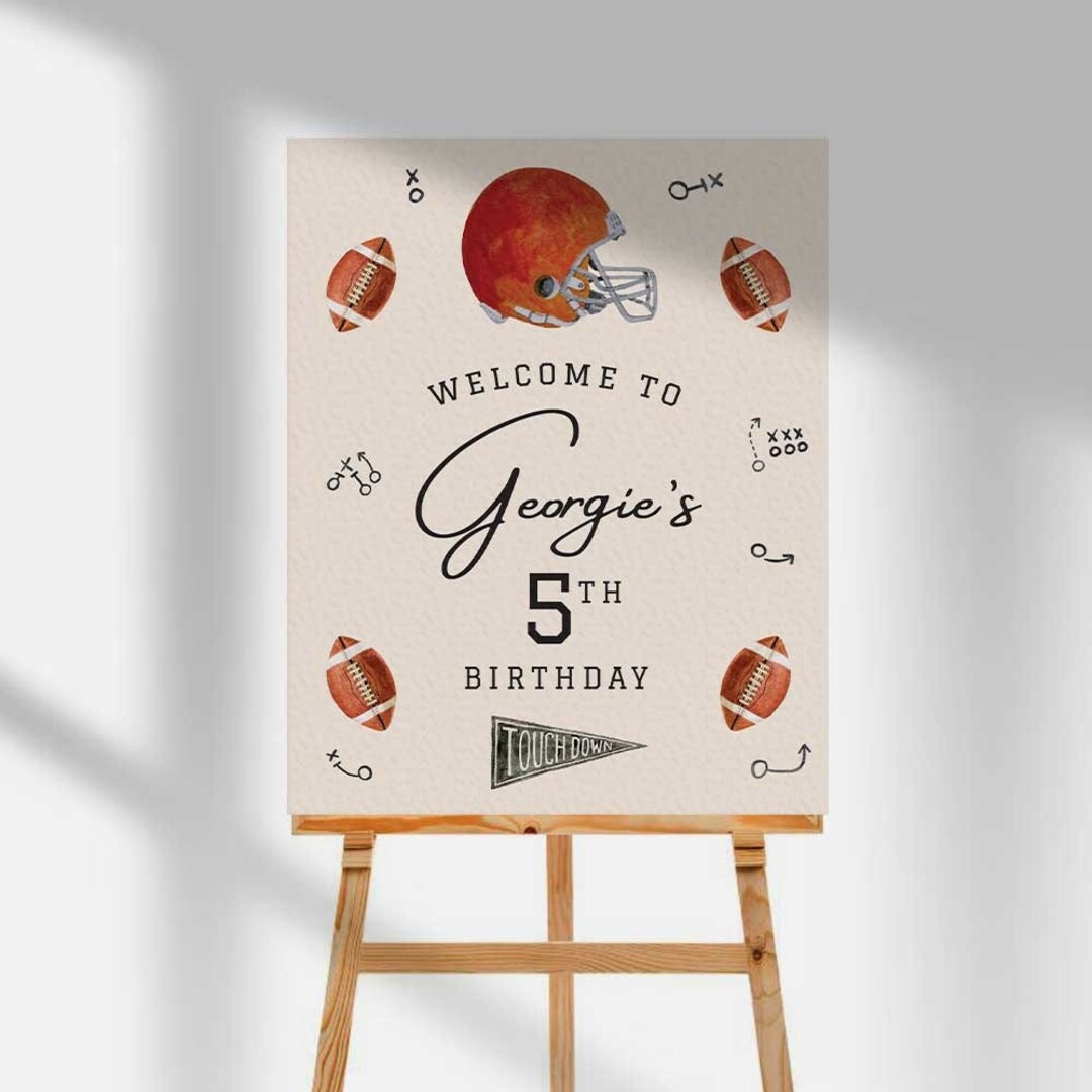 Editable Football Welcome Sign Printable | DIY Sport Birthday Sign ...