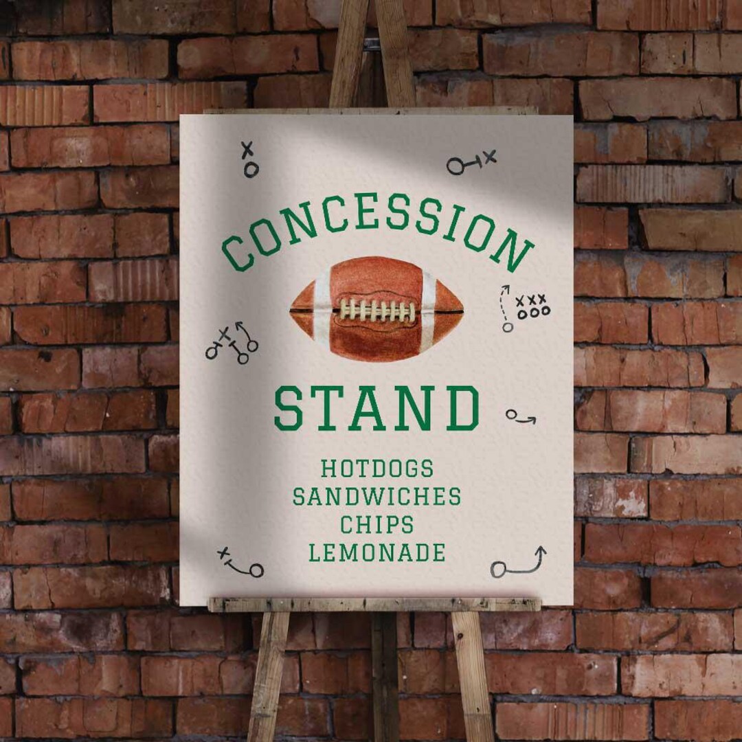 Editable Concession Stand Banner 16x20 | Football Welcome Sign ...