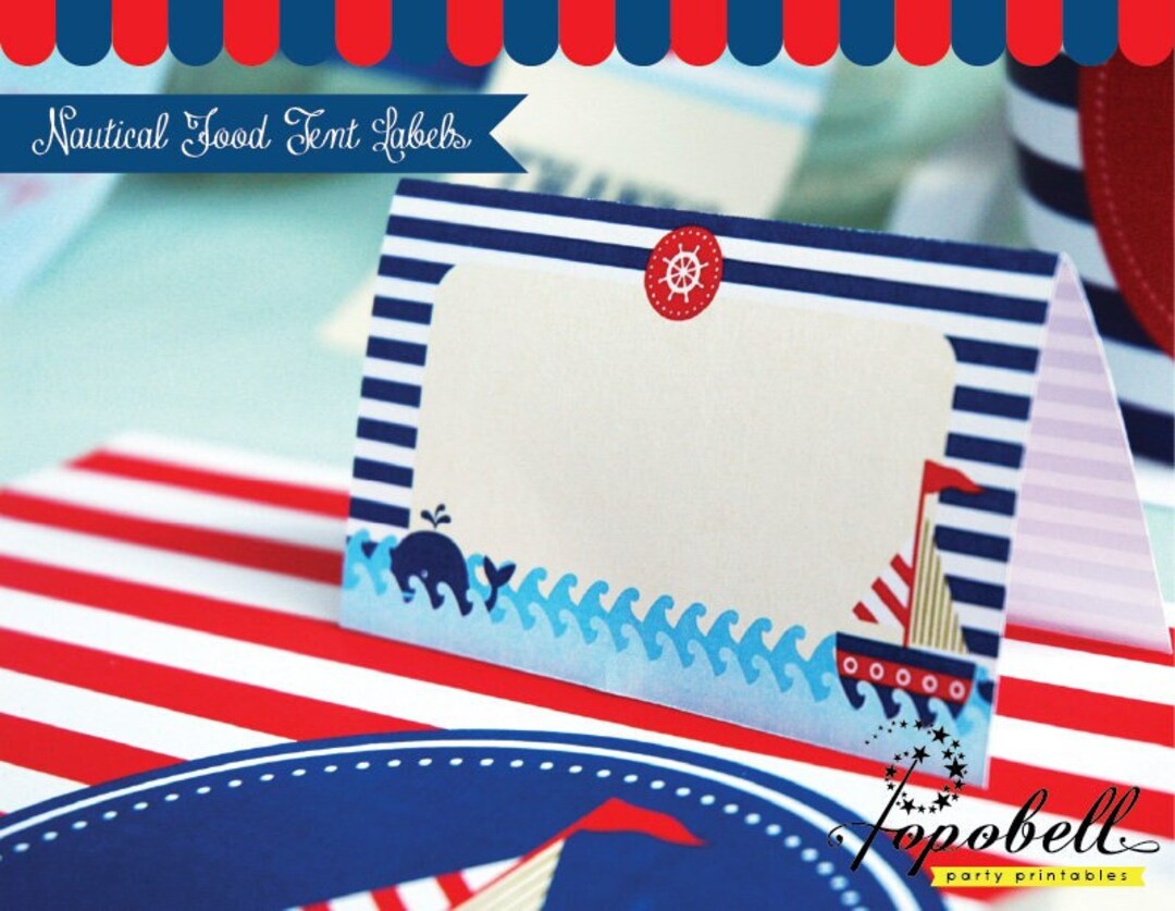Nautical Food Tent Labels Printable | DIY Nautical Birthday Party Decor ...