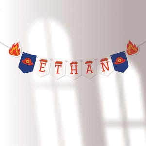 Firetruck Pennant Banner Printable | DIY Fire Fighter Bunting | Fire ...