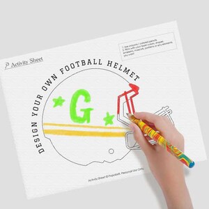 Football Activity Sheets Printable | Football Helmet Uniform Coloring ...