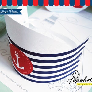 Nautical Props Printable | DIY Nautical Birthday Party Decor | Navy ...