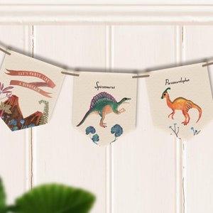 Dinosaurs Banner Printable | DIY Prehistoric Party Bunting | Mesozoic ...