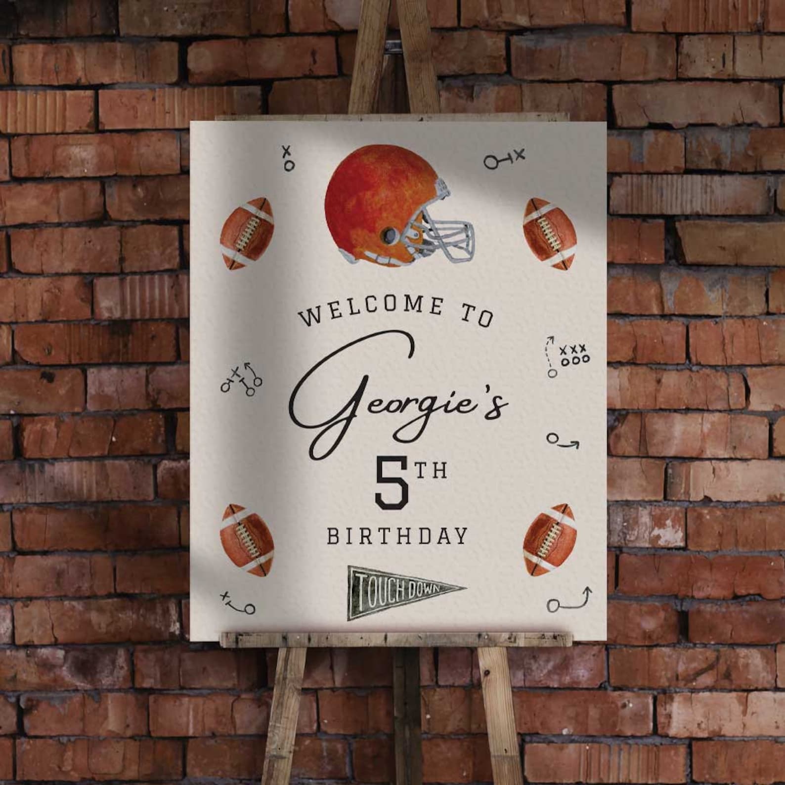 Editable Football Welcome Sign Printable DIY Sport Birthday Sign ...